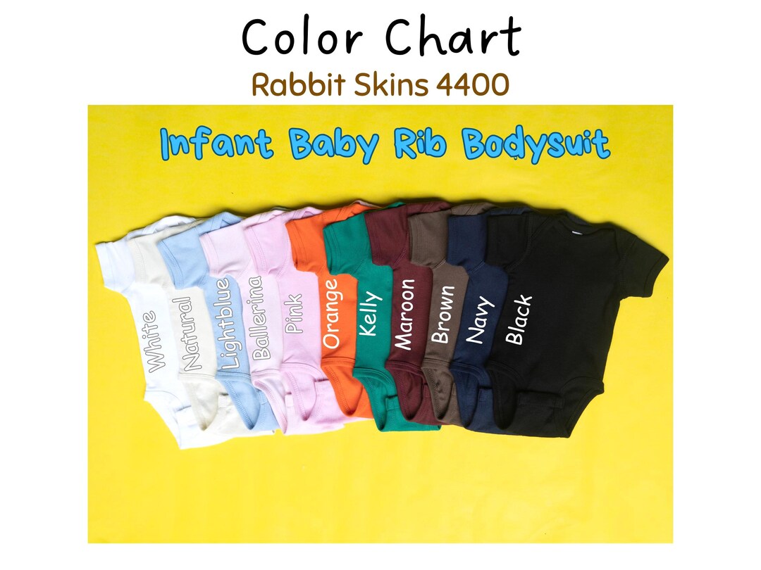Rabbit Skins 4400 Color Chart | Baby Onesie Color Palette | Infant ...
