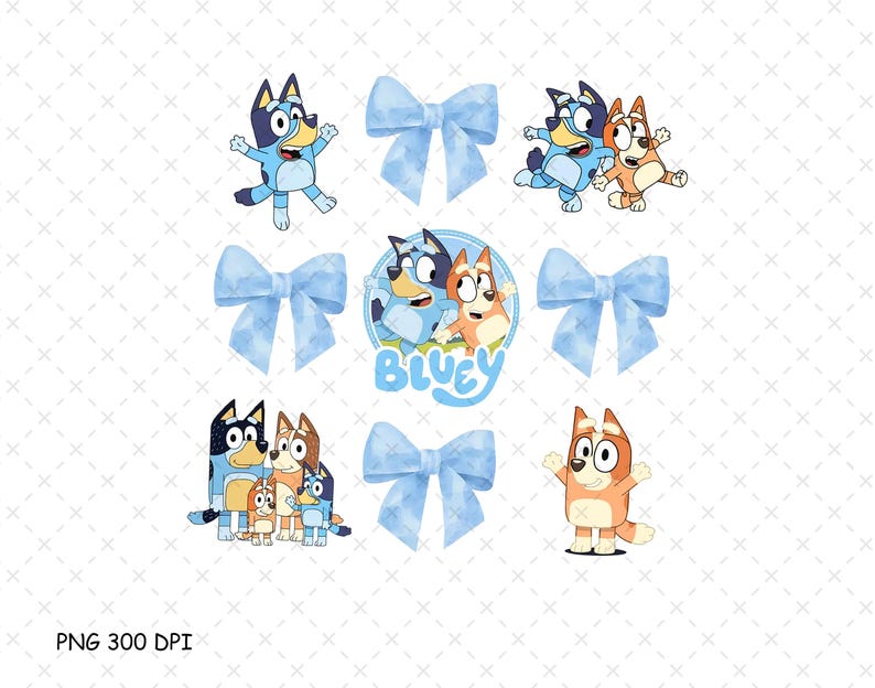 Blue Coquette PNG, Blue Family PNG, Bluey Png, Blue Bingo Png, Blue Mom ...