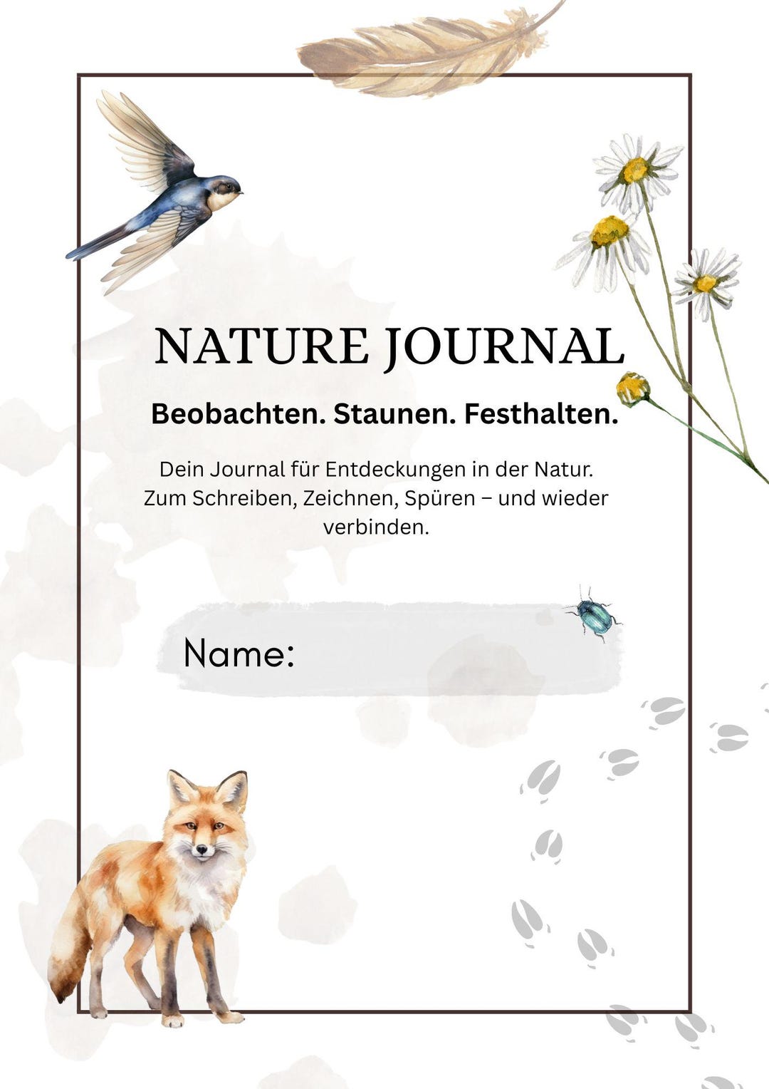 Printable Nature Journal Printable Nature Diary Template Book Printable ...