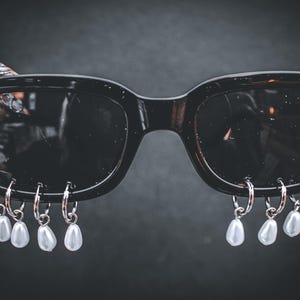 CUSTOM Pierced Sun Glasses With Chains and Charms, Edgy Sunglasses ...