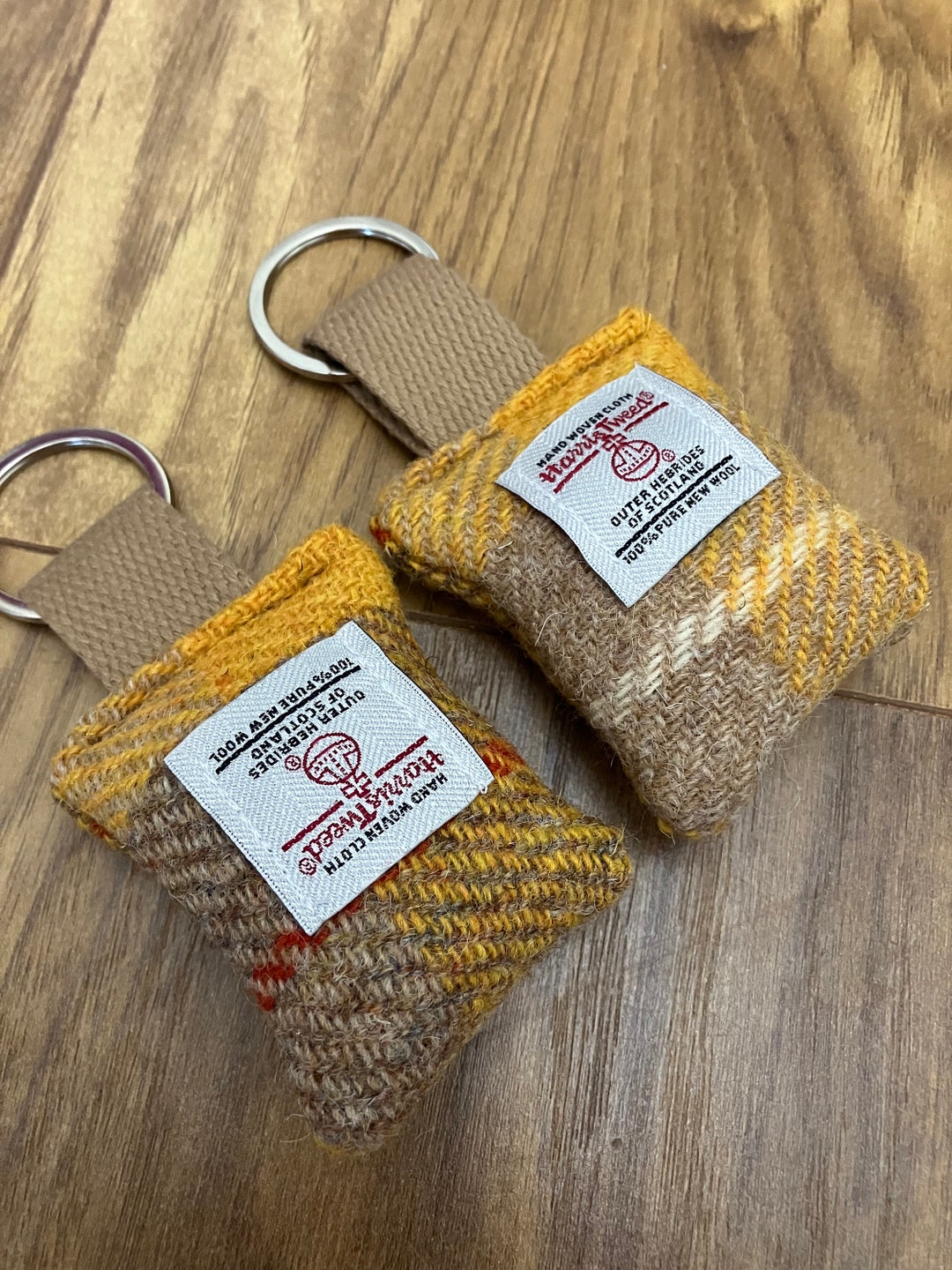 Harris Tweed Keychain, Plaid Tartan Scottish Key Ring - Etsy