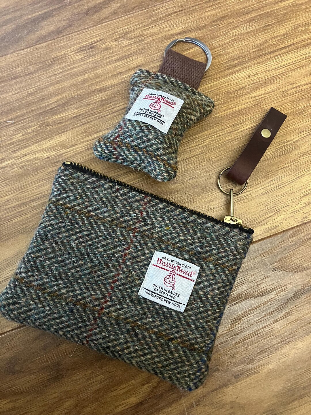 Harris Tweed Keychain & Coin Purse Gift Set, Plaid Tartan - Etsy