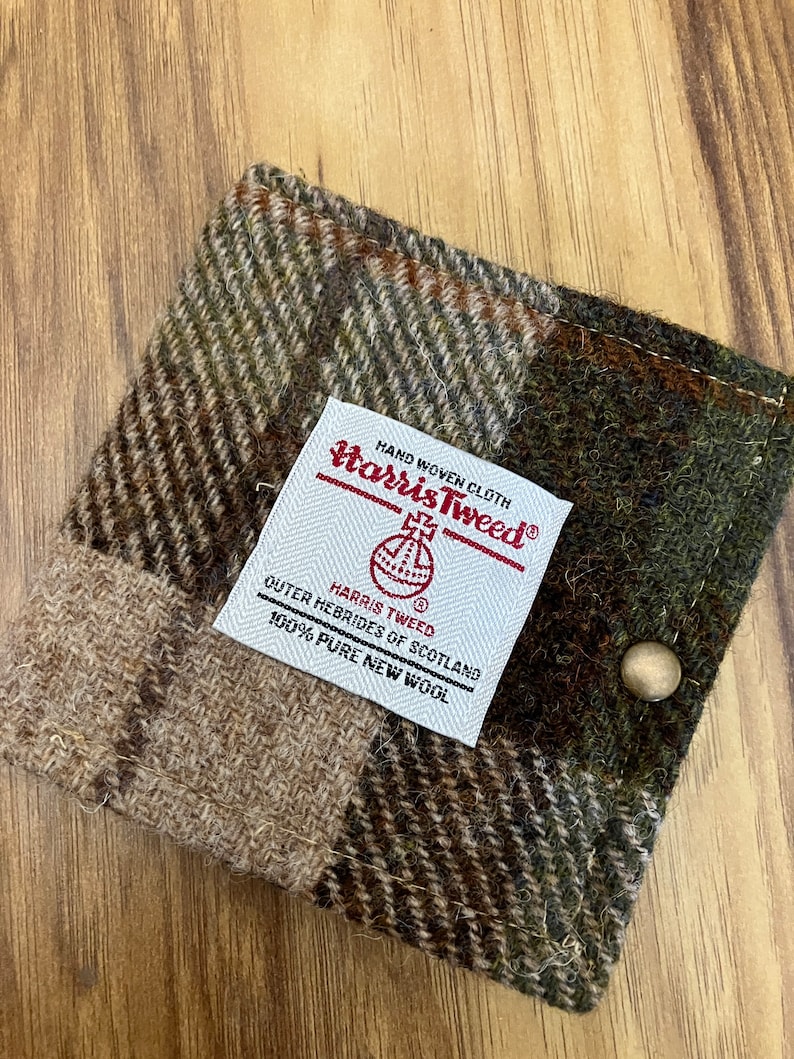 Mens Wallet Slim Wallet Harris Tweed Plaid Gift for Husband - Etsy