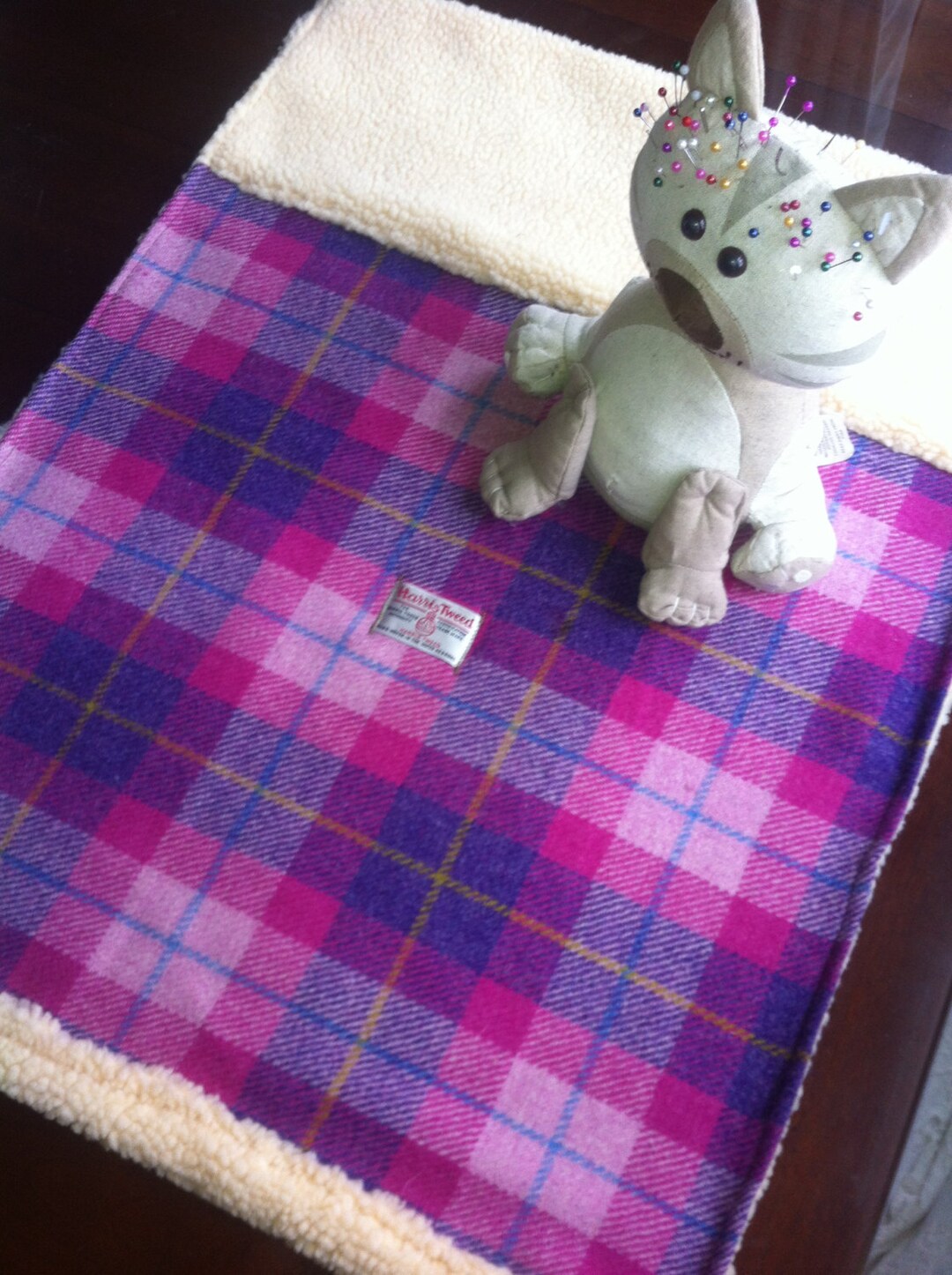 Harris Tweed Baby Blanket, Sherpa Fleece Lined, Plaid Tartan - Etsy