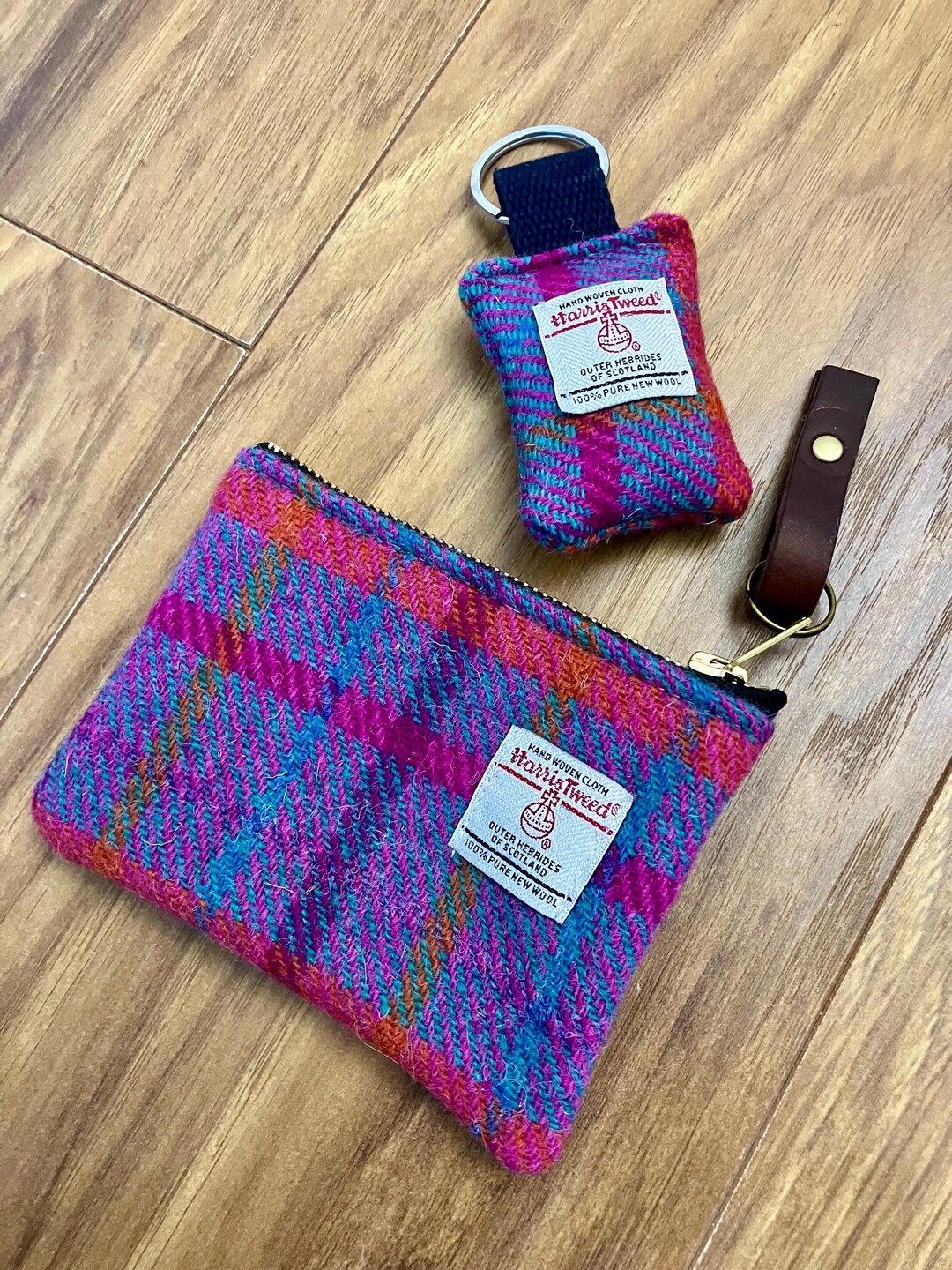 Harris Tweed Gift Set, Plaid Purse & Keychain, Made in Scotland - Etsy