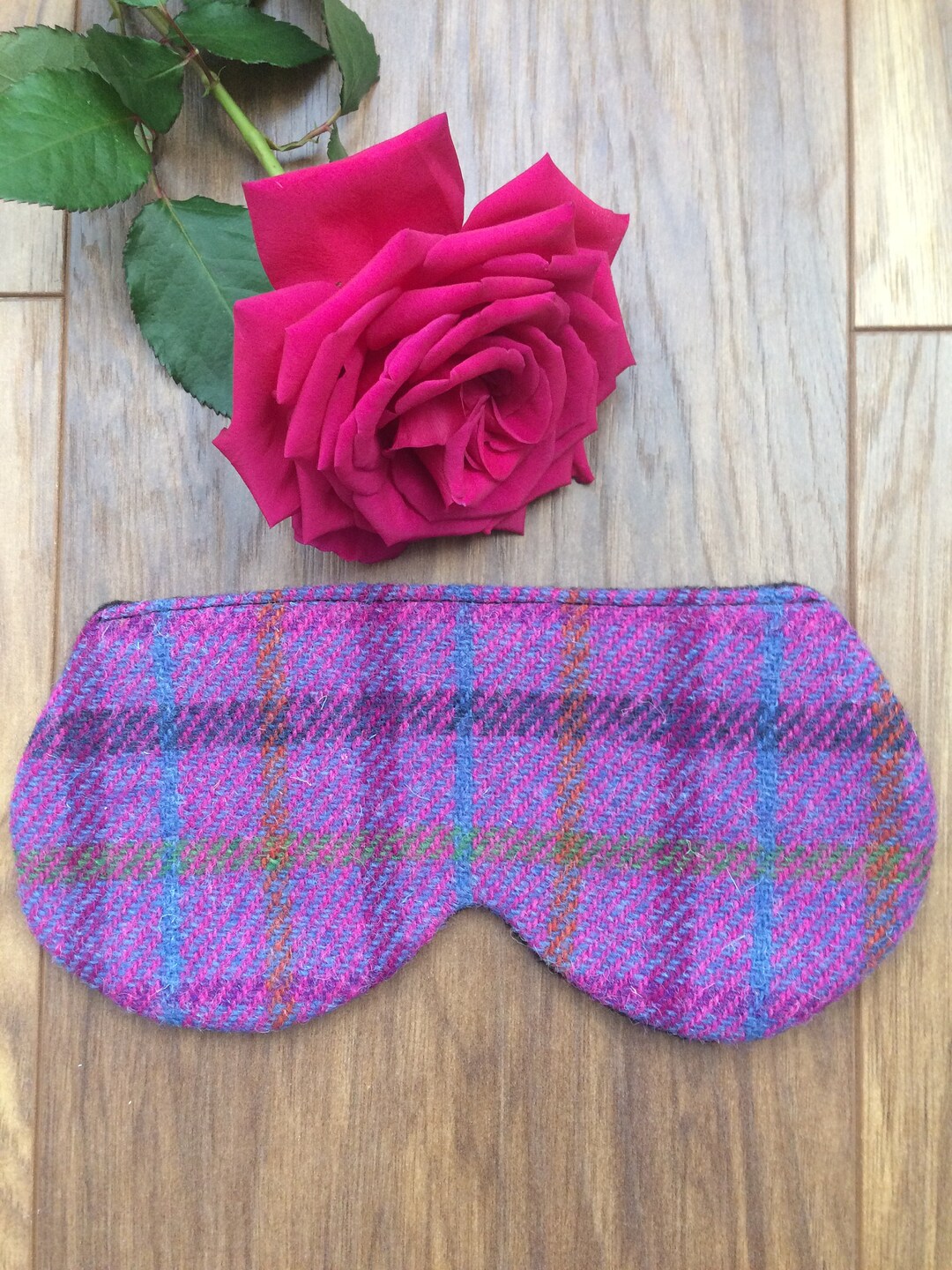 Harris Tweed Eye Mask: Tartan Travel Sleep Mask, Fleece Back - Etsy