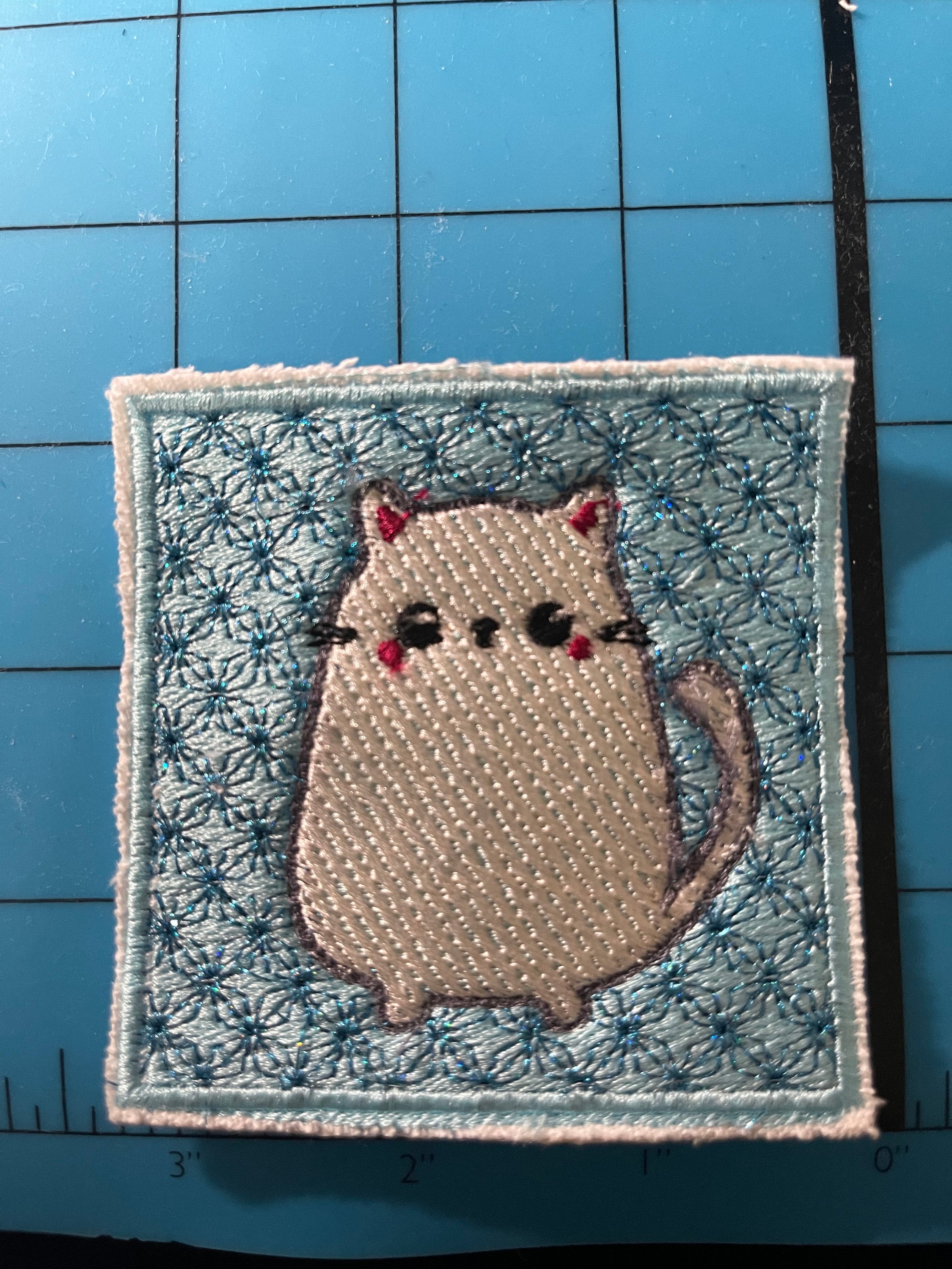 Sashiko Cat Kawaii Embroidered Patch - Etsy