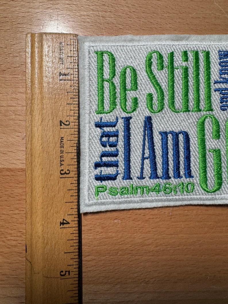 Be Still and Know Bible Verse Embroidered Patch | Psalm Patch | Bible ...