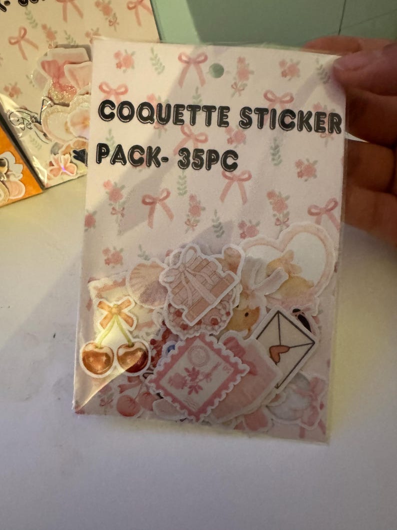 35pc Coquette Bow Waterproof Sticker Set | Aesthetic Pink Stickers ...