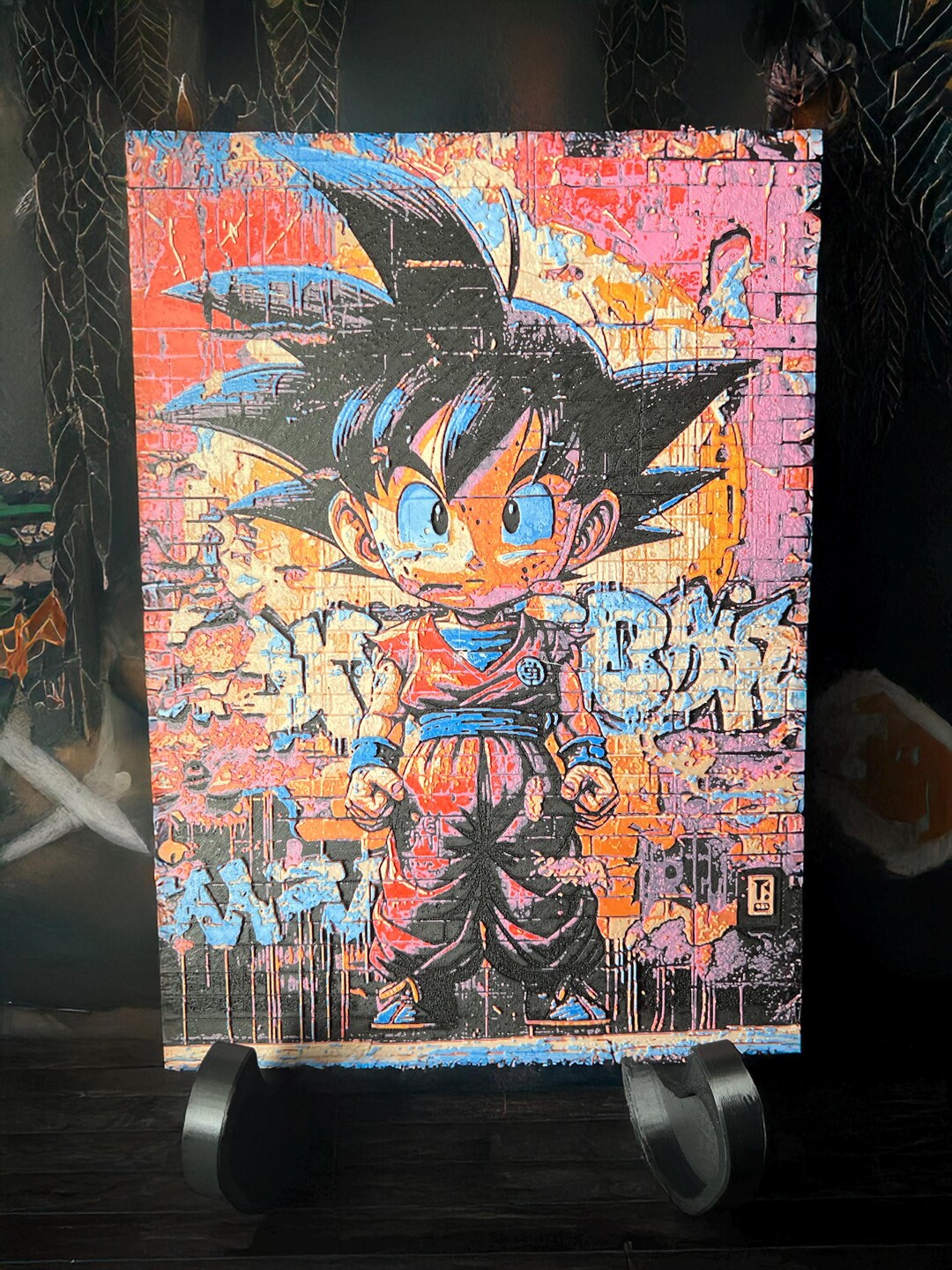 3D Young Goku Street Art: Dragon Ball Z Fan Decor - Etsy Australia