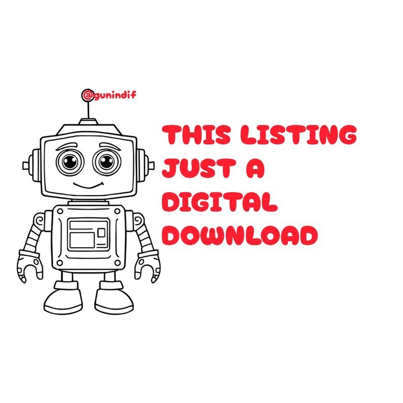 Friendly Robot Coloring Page for Kids, Robot Drawing (PDF Download A4 ...