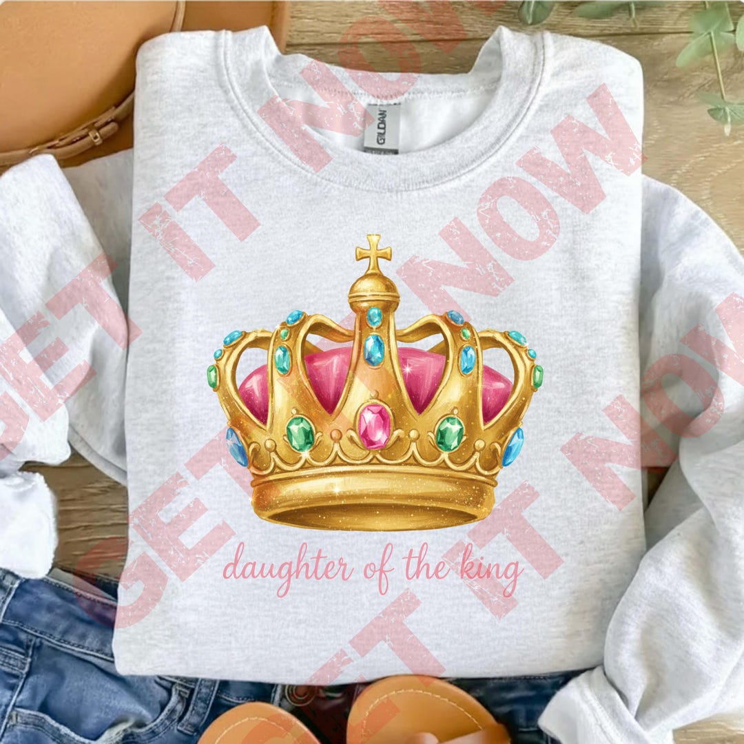 Daughter of the King PNG, Preppy Christian Crown Design With Jewels ...