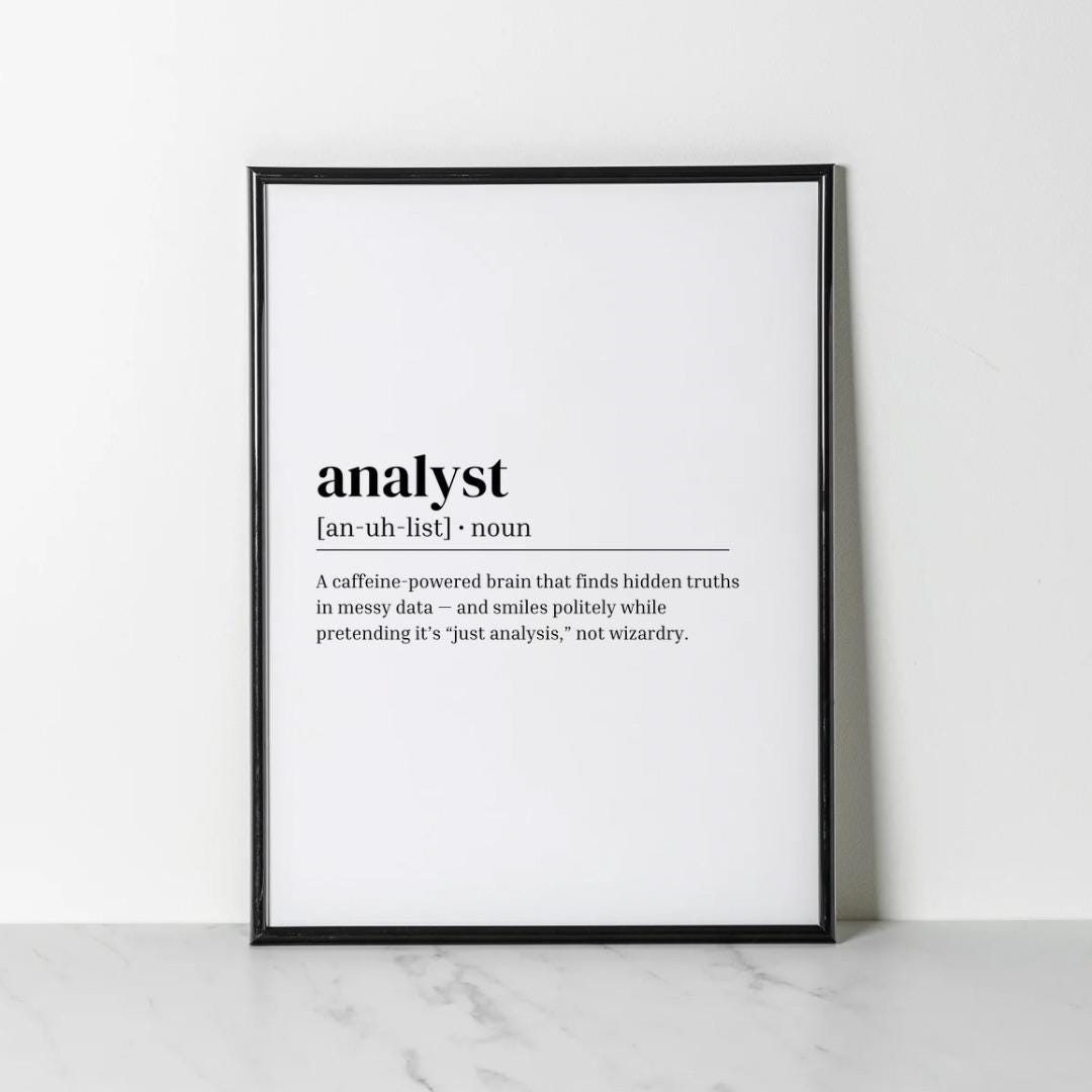 Analyst Definition Art Print | Data Nerd Office Decor (digital Download ...