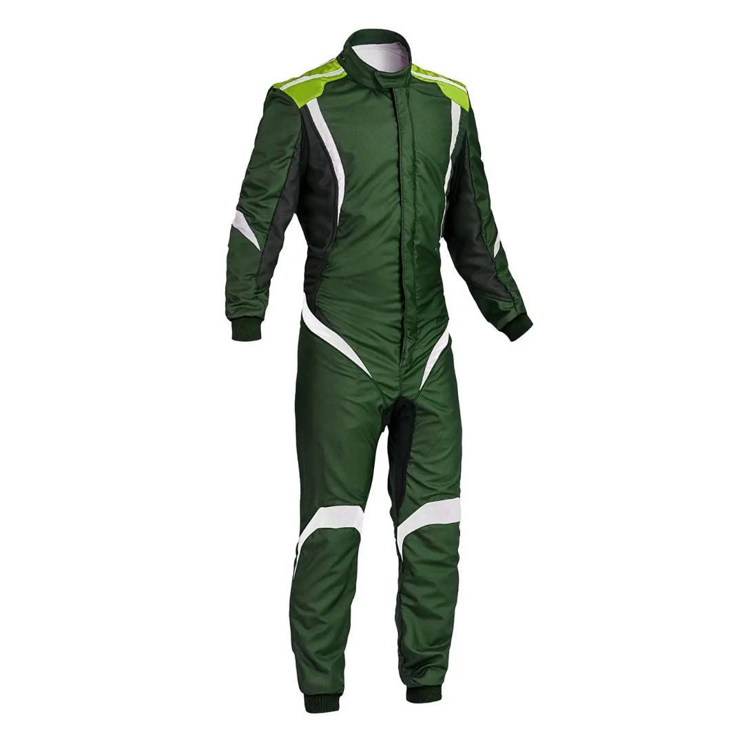 High-performance Go Kart Suit – Adult Green Motorsport Racing Overalls ...