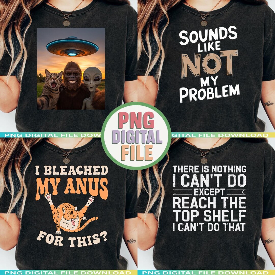 Cat Bigfoot Alien UFO Selfie Png, Funny Five Moods Sarcastic PNG, Not ...