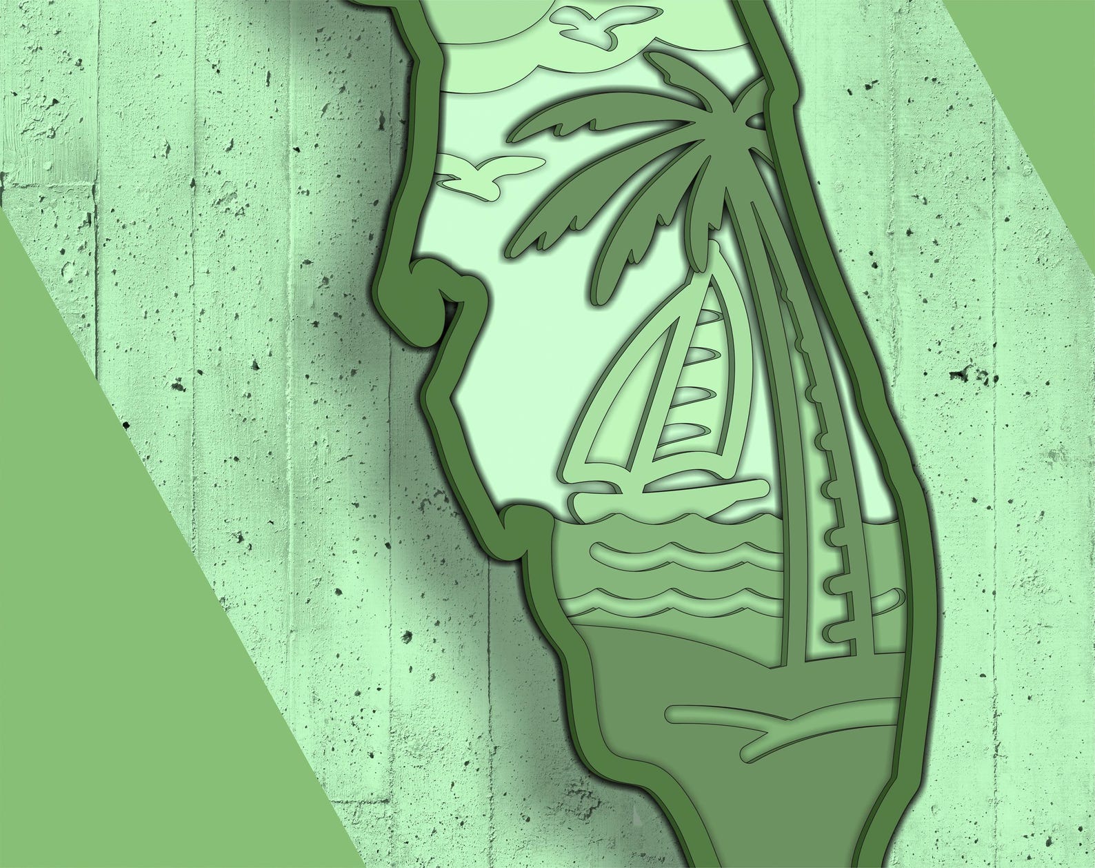 Florida 6 Layered SVG Design for Laser Cutting, Eps Ai Cdr Svg Formats ...