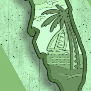 Florida 6 Layered SVG Design for Laser Cutting, Eps Ai Cdr Svg Formats ...