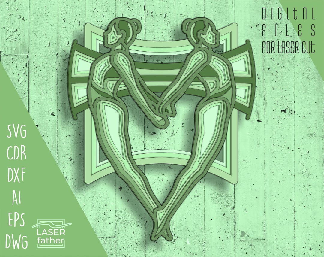 Artistic Swimming 6 Layered SVG for Laser Cut, Swimmers Art, Eps Ai Cdr ...