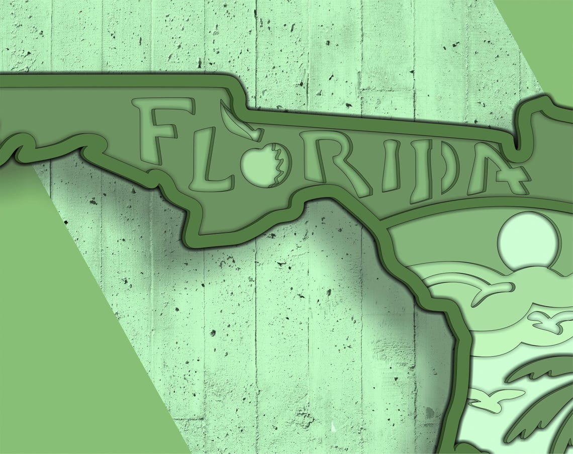 Florida 6 Layered SVG Design for Laser Cutting, Eps Ai Cdr Svg Formats ...