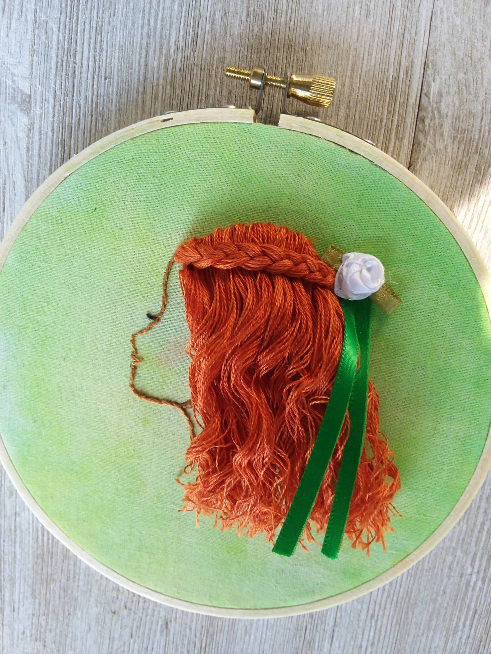 Irish Lass Hand Embroidery 3D Hair Embroidery Silhouette Embroidery ...
