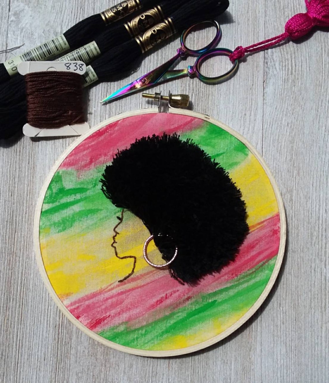 Sisterhood Hand Embroidery 3D Hair Embroidery Silhouette | Etsy