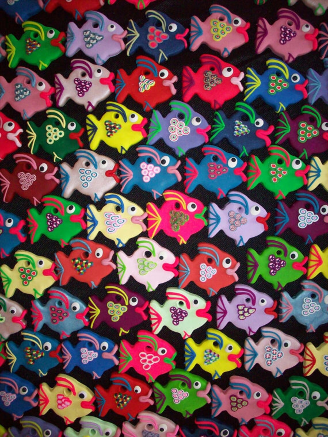 Fish Charm Polymer Clay Fish Charms Assorted Colors Set of 3 Handmade ...