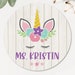 Teacher Door Sign Unicorn Sign Personalized Metal Door Hanger Unicorn ...