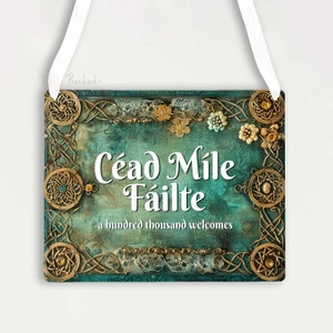 Cead Mile Failte Sign Metal Celtic Sign Irish Blessing Welcome Sign ...