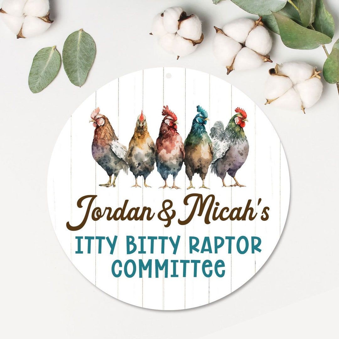 Personalized Funny Chicken Coop Sign Metal Itty Bitty Raptor Committee ...