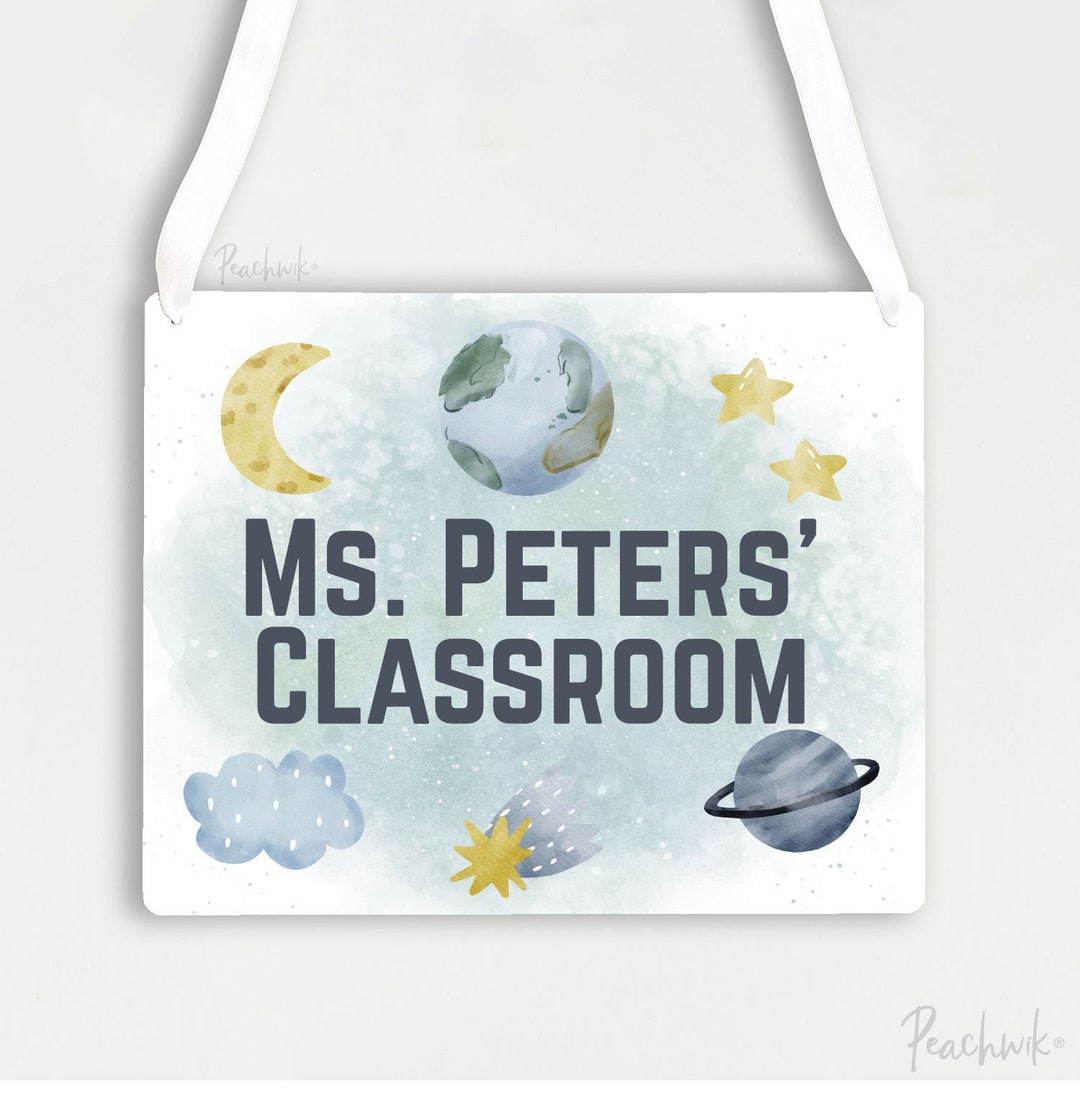 Science Teacher Door Sign Outer Space Sign Personalized Metal Door ...