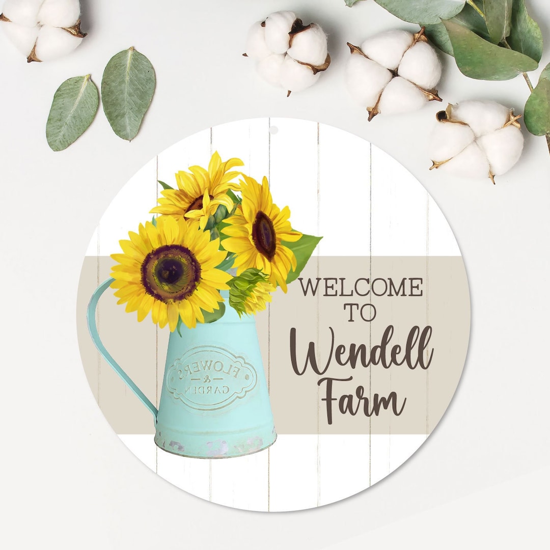 Family Farm Sign Personalized Farmhouse Sign Metal Sunflower Farm Sign ...
