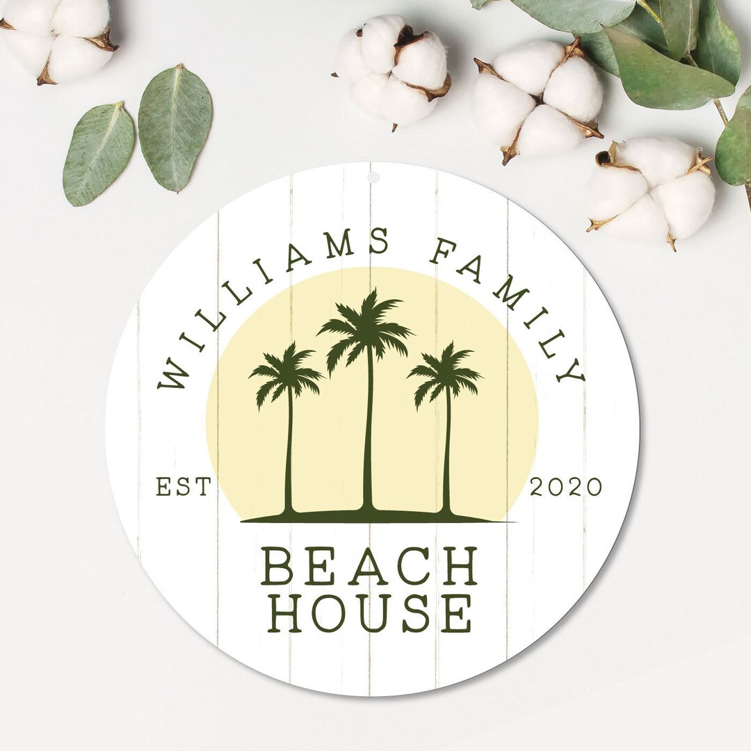 Beach House Sign Modern Vacation Home Sign Metal Beach House Sign ...