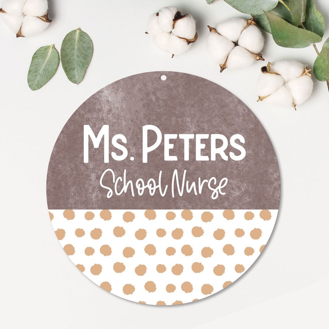 Teacher Door Sign Classroom Sign Personalized Metal Nurse Door Hanger ...