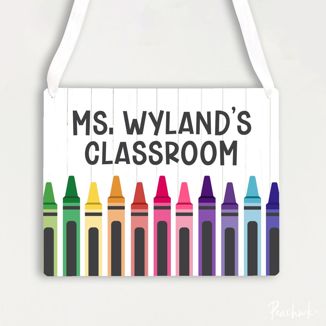 Crayons Teacher Door Sign Metal Classroom Sign Crayon - Etsy