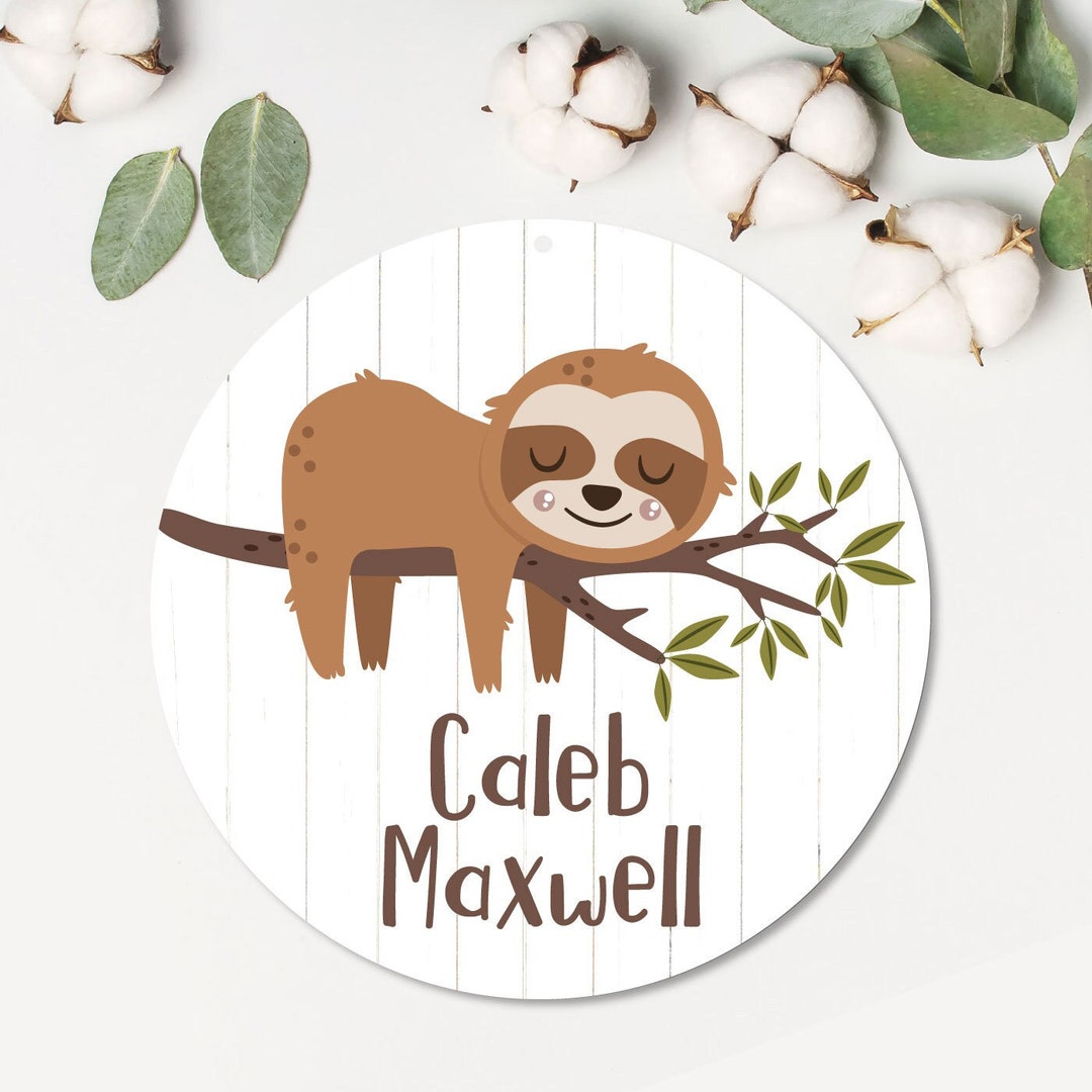 Kids Sloth Door Sign Sleepy Sloth Door Hanger Sign Teacher - Etsy