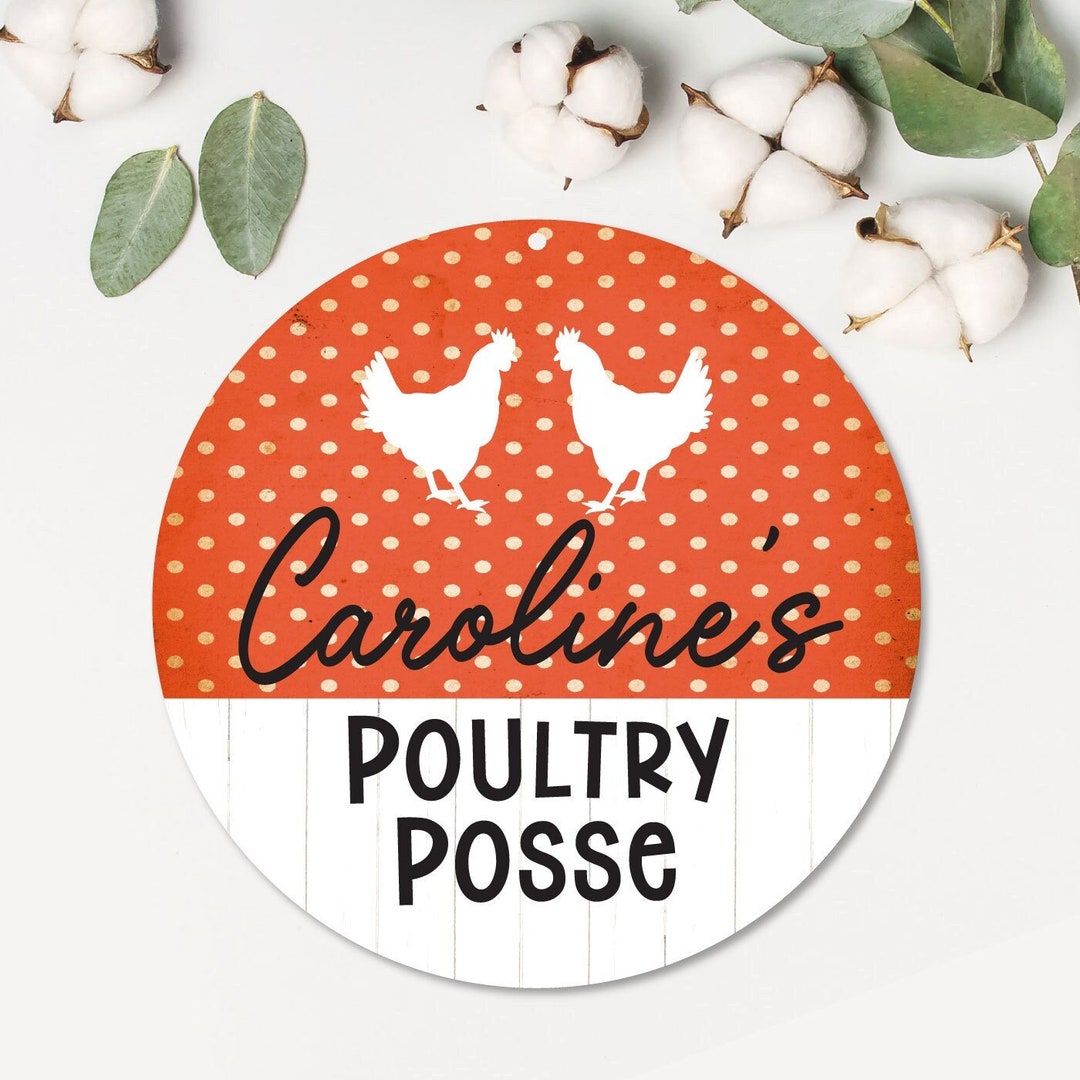 Personalized Chicken Coop Sign Metal Poultry Posse Sign Chicken Coop ...