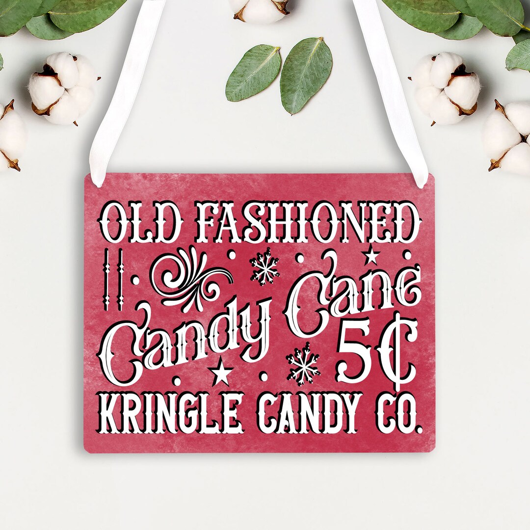 Christmas Candy Cane Sign Metal Sign Christmas Rustic Door Hanger Candy ...