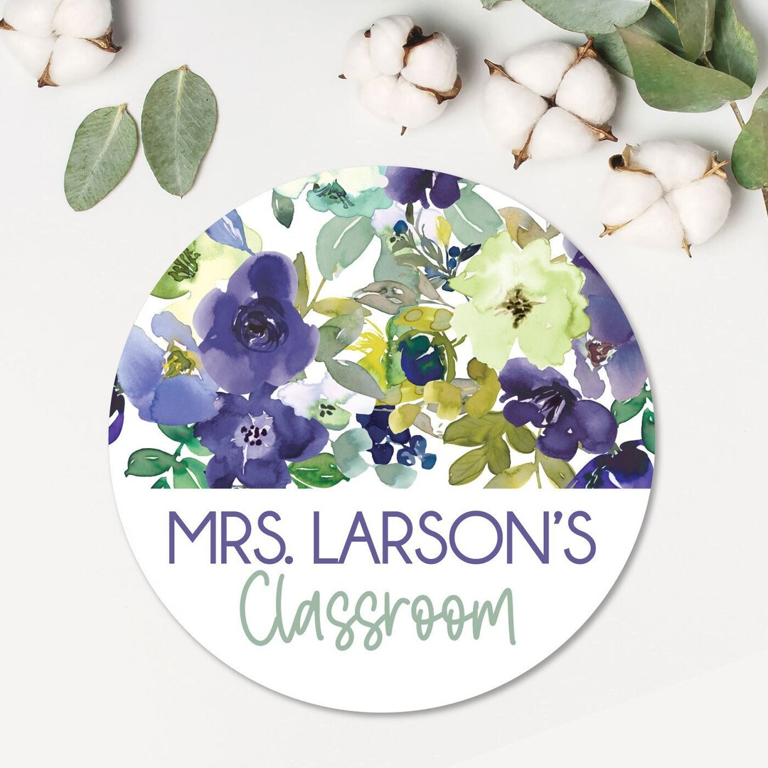 Flowers Teacher Door Sign Metal Classroom Sign Personalized Metal Door ...