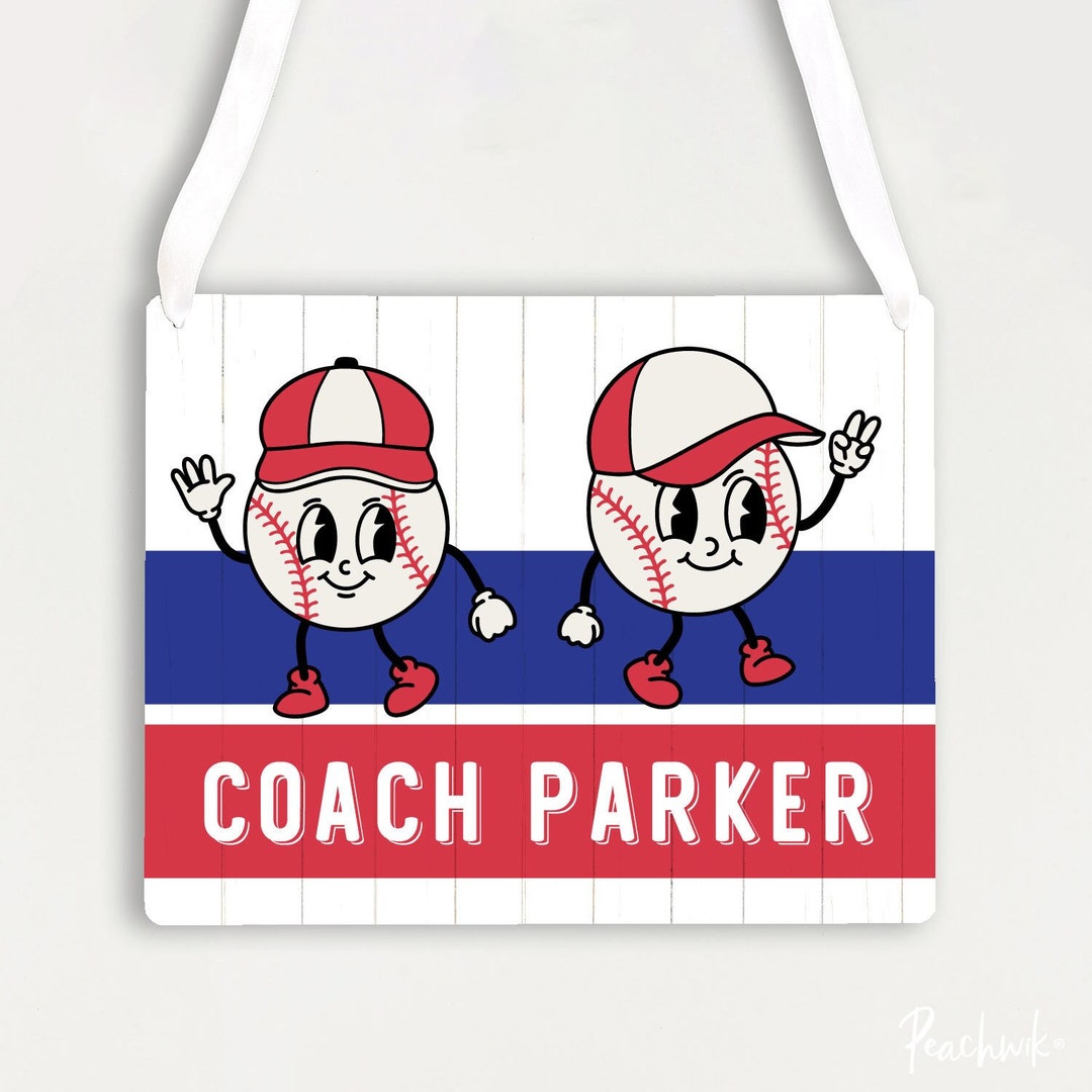 Baseball Coach Sign Gym Teacher Door Sign Retro Metal Sports Sign ...