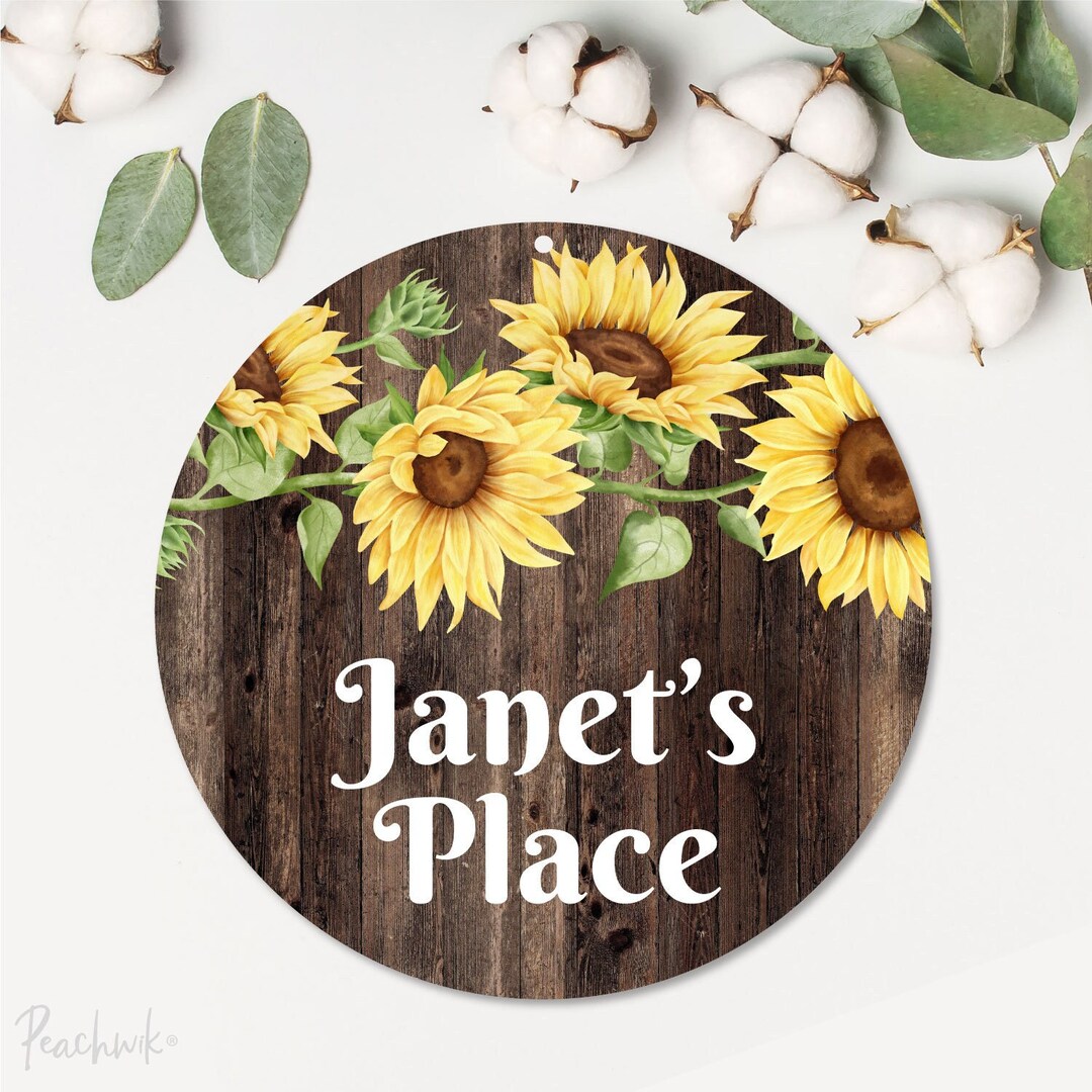Assisted Living Door Sign Sunflower Metal Personalized Name Sign ...