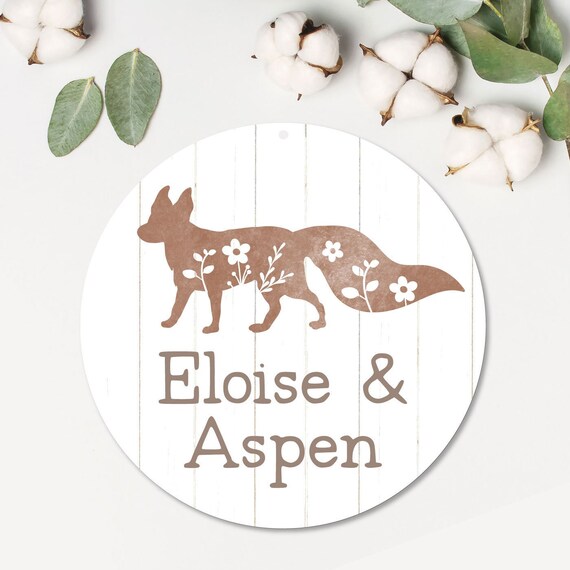 Personalized Boho Fox Door Sign Kids Fox Room Door Sign | Etsy