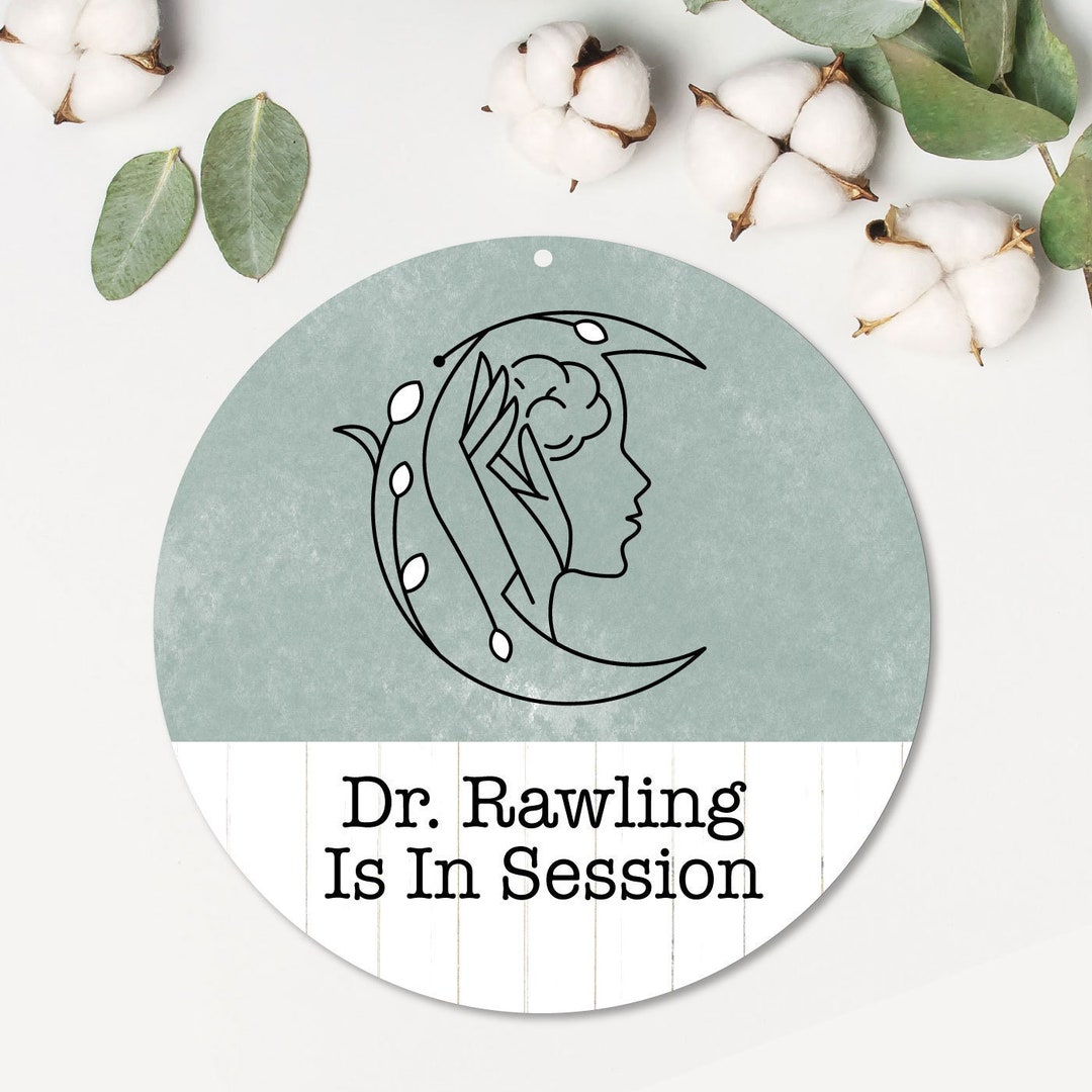 Personalized Therapist Door Sign in Session Sign Teacher Door Hanger ...