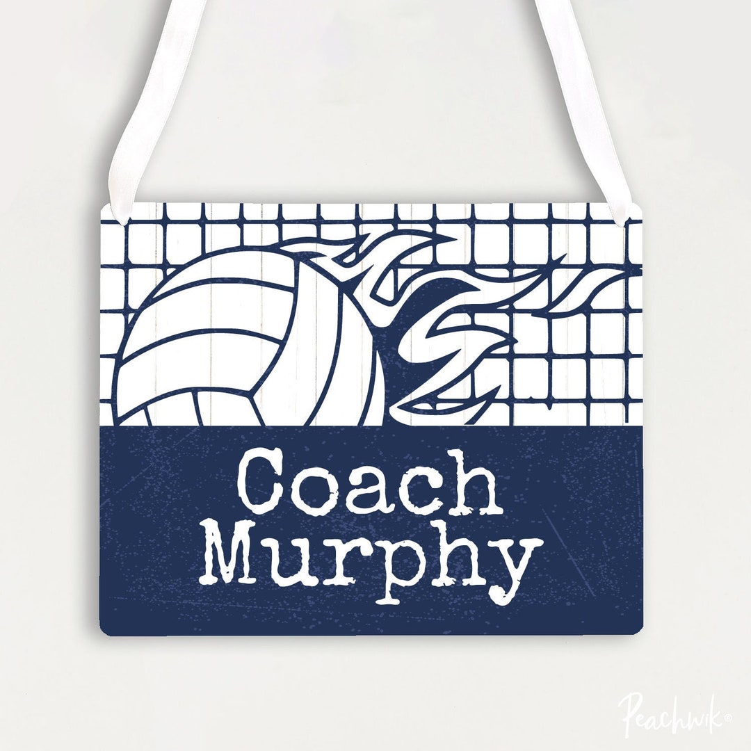 Volleyball Coach Sign Gym Teacher Door Sign Metal Sports Sign ...
