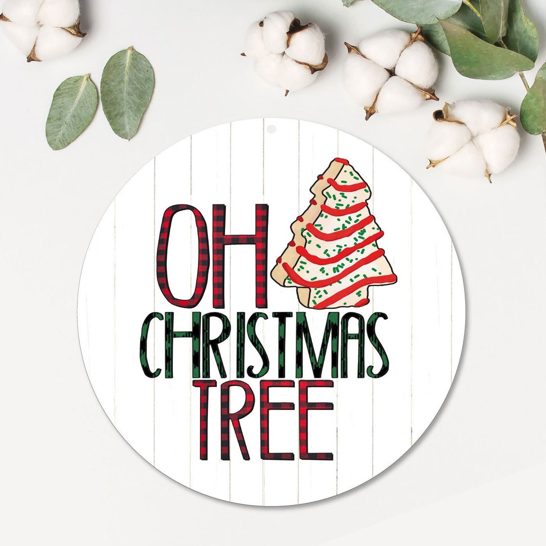 Funny Christmas Sign Christmas Tree Treat Door Sign Christmas ...