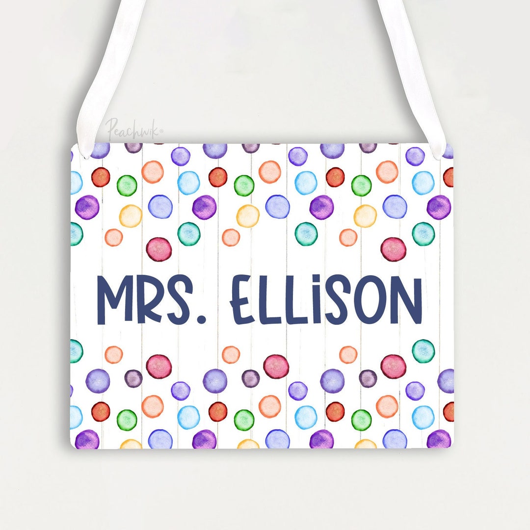 Teacher Door Sign Metal Classroom Sign Personalized Metal Door Hanger ...