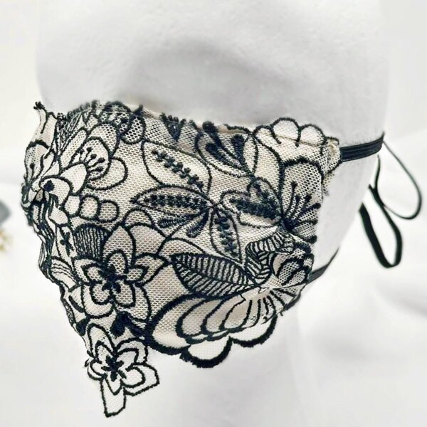 Black Lace Mask - Etsy