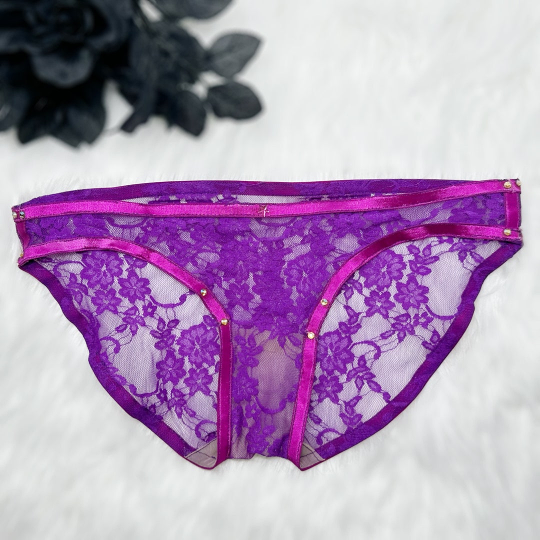 Purple Lace Womens Underwear Sexy Hipster Panties One Etsy