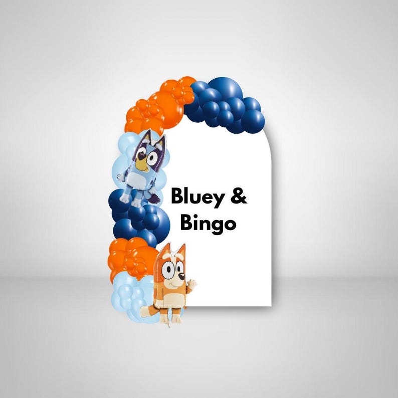 Bluey Balloon Garland, Orange, Blue Balloon Arch, DIY Balloon Garland ...