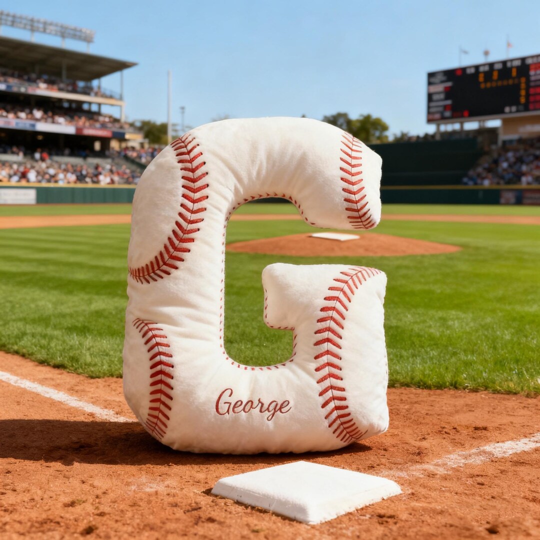 Personalized Baseball Letter Pillow Custom Initial Pillow With Name ...