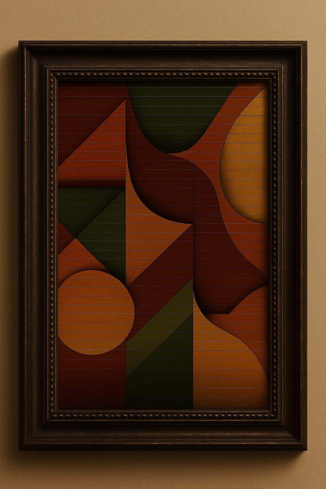 Geometric Harvest Modern Abstract Shapes Wall Art Autumn Decor Mid ...
